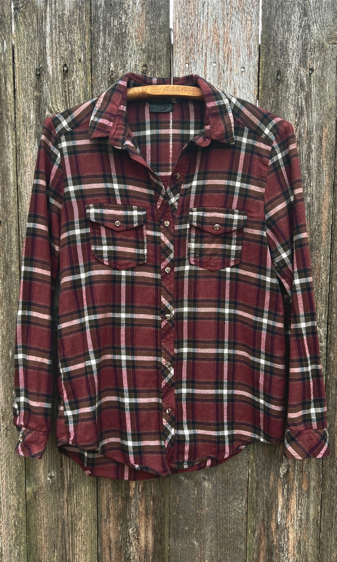 OOAK S MAROON HAWK FLANNEL – SOVRIN apparel